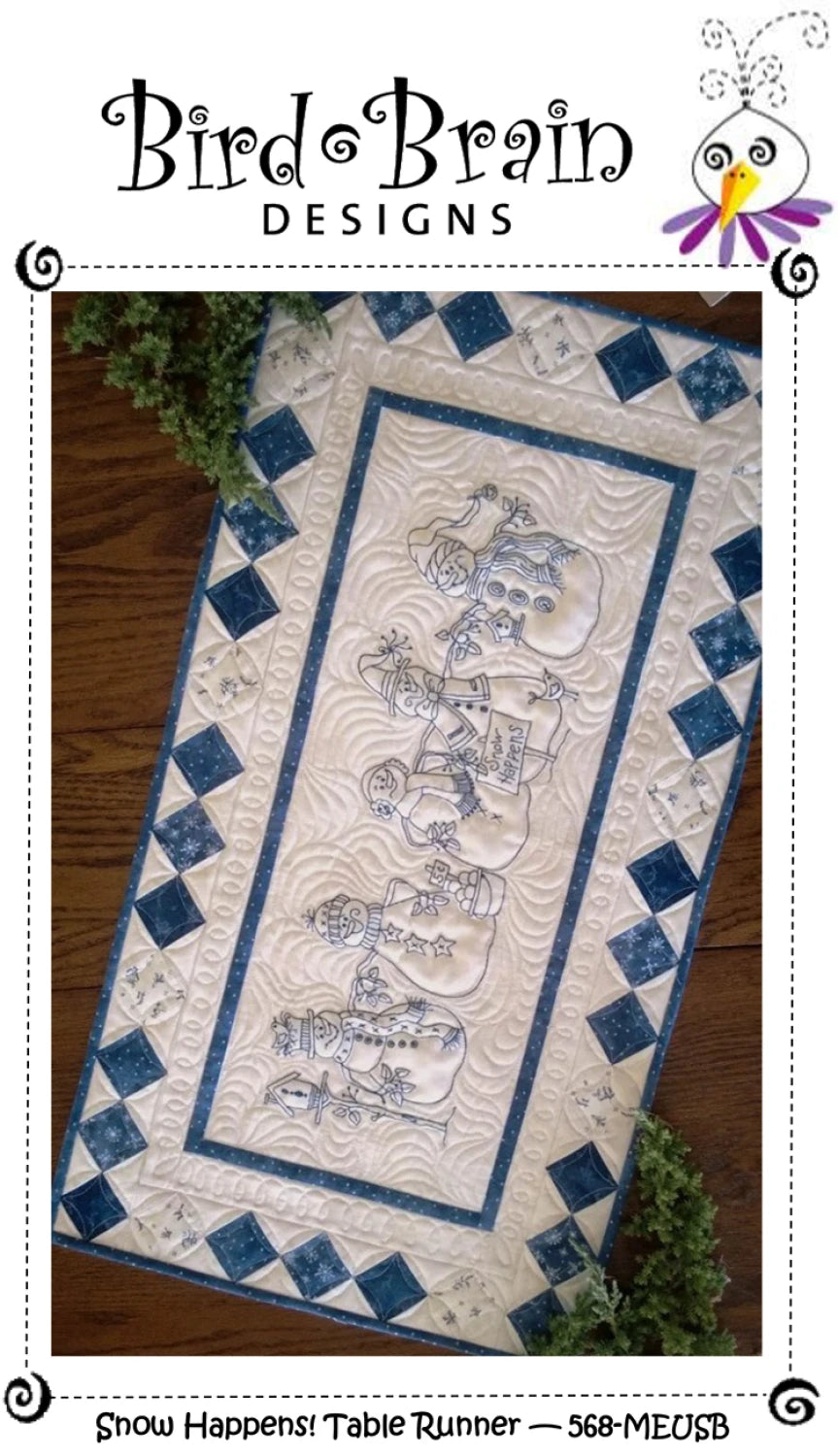 Snow Happens! Table Runner Machine Embroidery USB – The Quiltery